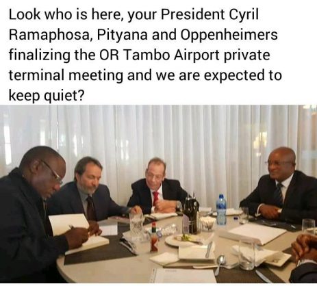 Pic of Ramaphosa 'signing airport deal' with Oppenheimers sets tongues ...