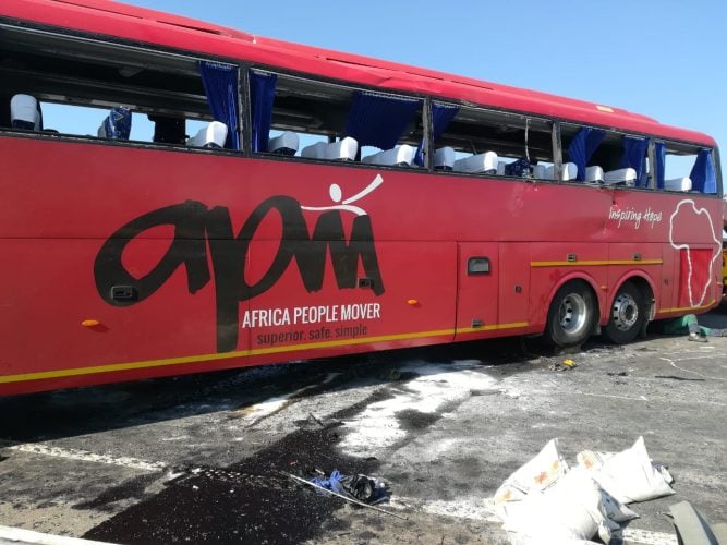 Update: Two killed after APM bus loses control and crashes | The Citizen
