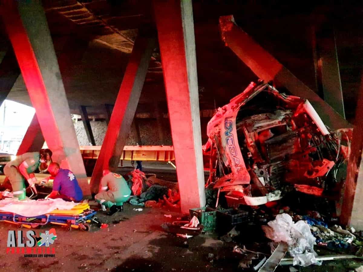 Road closed after runaway truck crashes into bridge | The Citizen