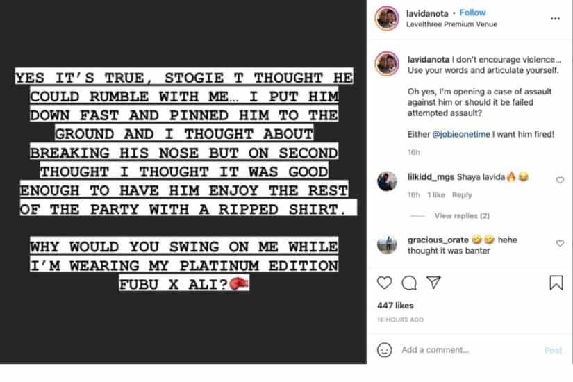 More celebrity violence: Stogie T confirms 'fracas' with Nota Baloyi