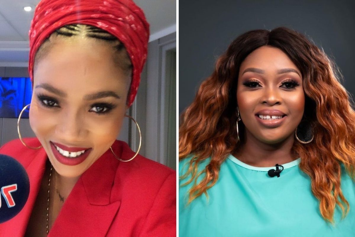 Azania Mosaka hands the 702 baton over to Relebogile Mabotja