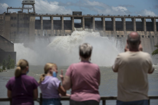 Watch: Massive amounts of water flowing out of Vaal dam, as sluices open