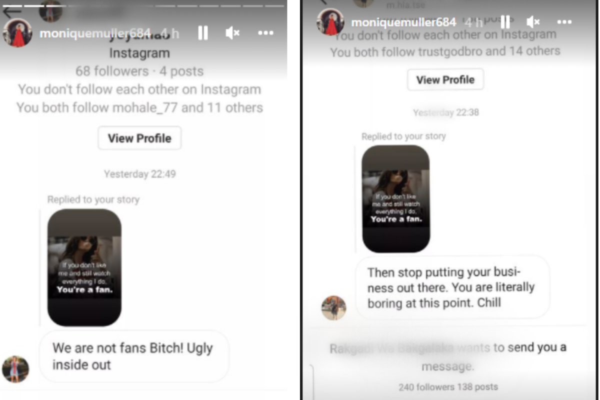 Monique Muller exposes shocking DMs after Katlego Maboe saga