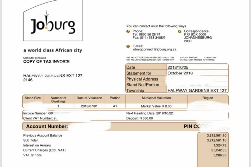 Joburg customers may get a 100% debt write-off on municipal debt