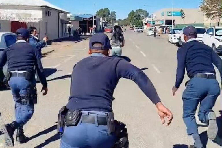WATCH: 'Cele won't accept this' – 'Unfit' cops chase woman down road