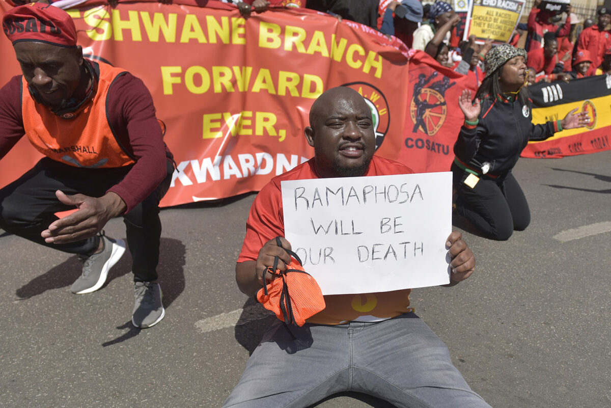 National shutdown: Cosatu members call for Ramaphosa to fall
