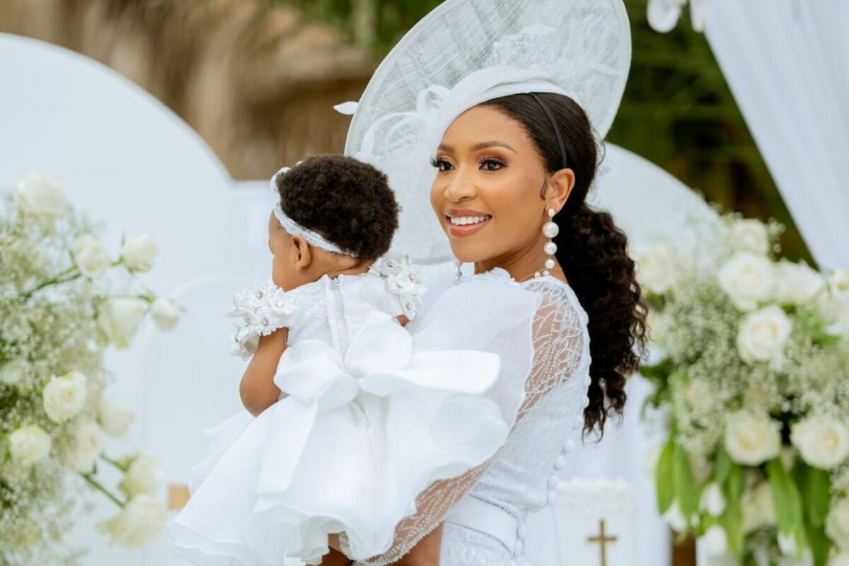 PICS: Blue Mbombo hosts christening for her baby girl
