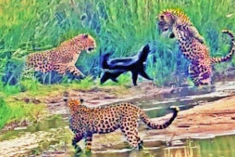 WATCH: Brave honey badger takes on three leopards in epic Kruger fight