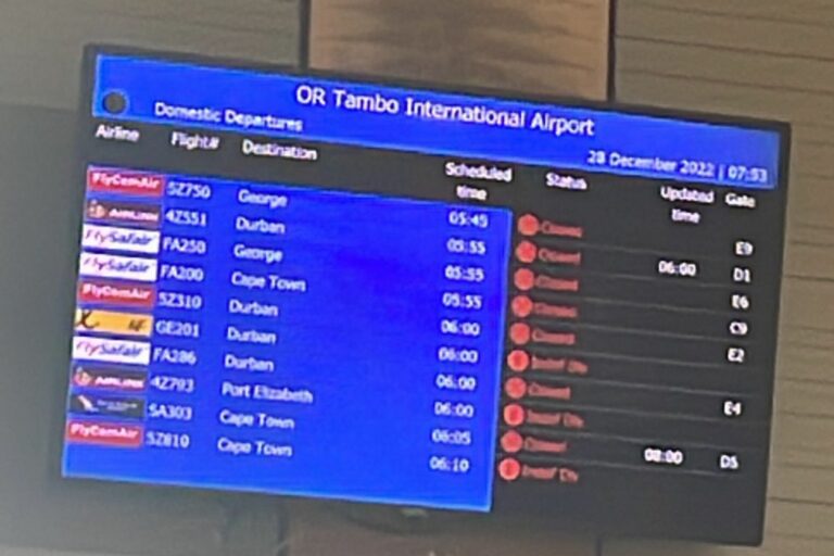 Fuel issues at OR Tambo airport causes massive flight delays