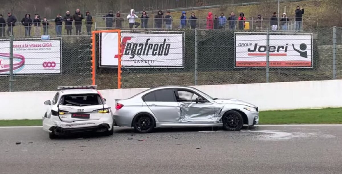 WATCH: Petrolheads weep as BMW M3 smashes into Audi RS4 Avant