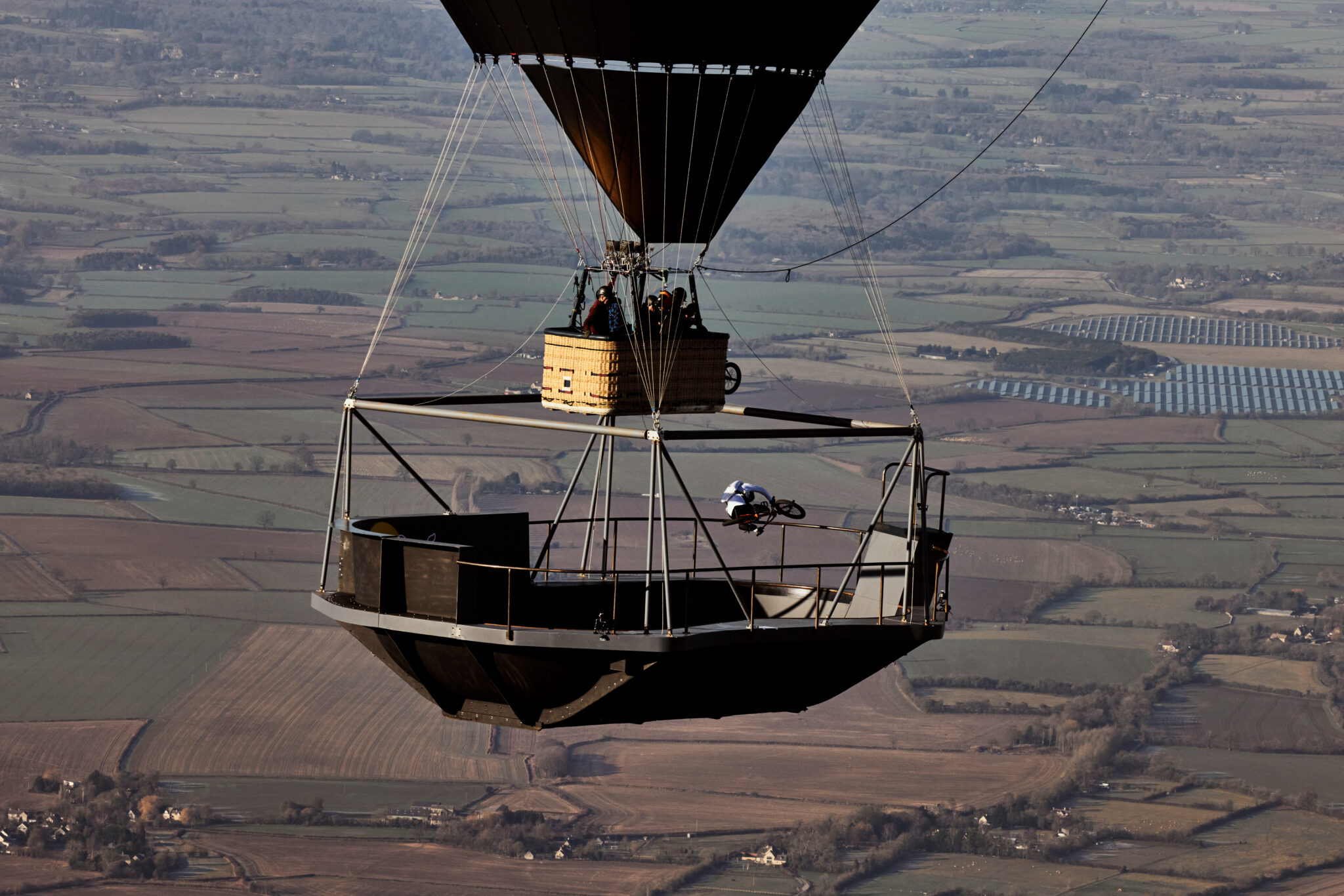 WATCH: Kriss Kyle rides skatepark suspended beneath hot air balloon ...