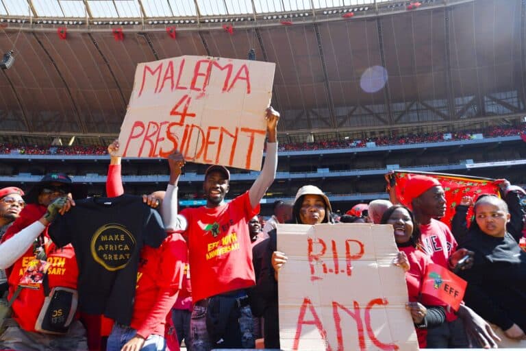 WATCH: Malema arrives at packed FNB Stadium for EFF celebrations