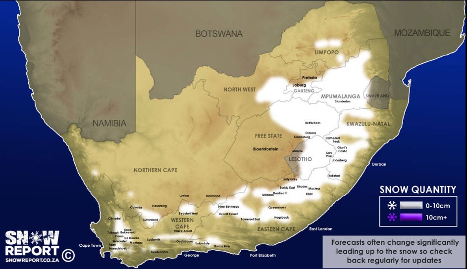 Another cold front to hit Gauteng with the possibility of snow