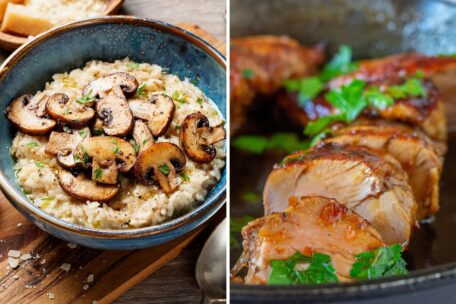Recipe of the day: Pan fried pork fillet with creamy mushroom risotto