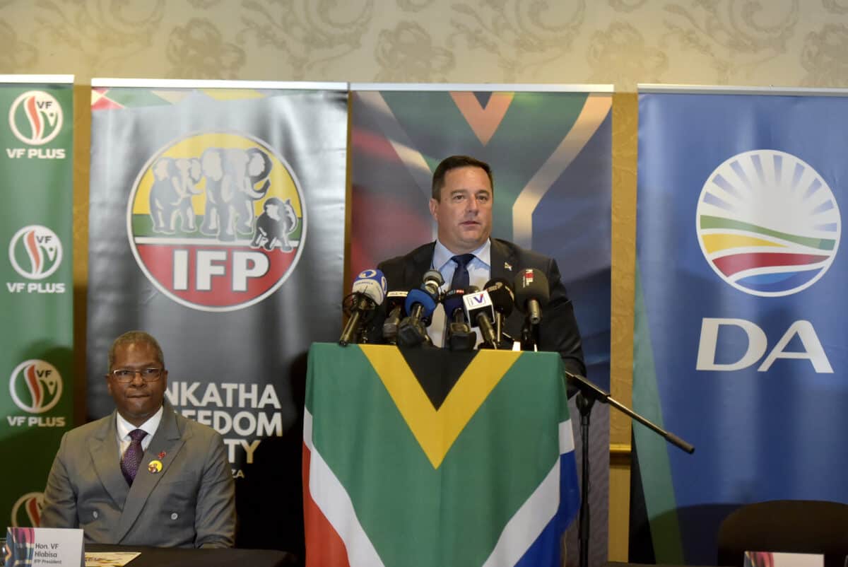 DA's Steenhuisen not guaranteed presidency as opposition parties reach coalition agreement