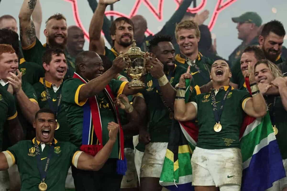 EFF rains on Ramaphosa's public holiday parade after Boks victory