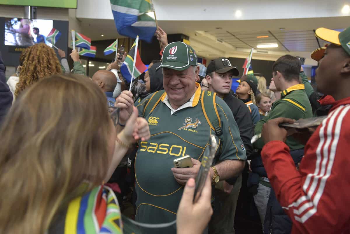 In pictures: The victorious Springboks arrive back in SA to a rousing ...