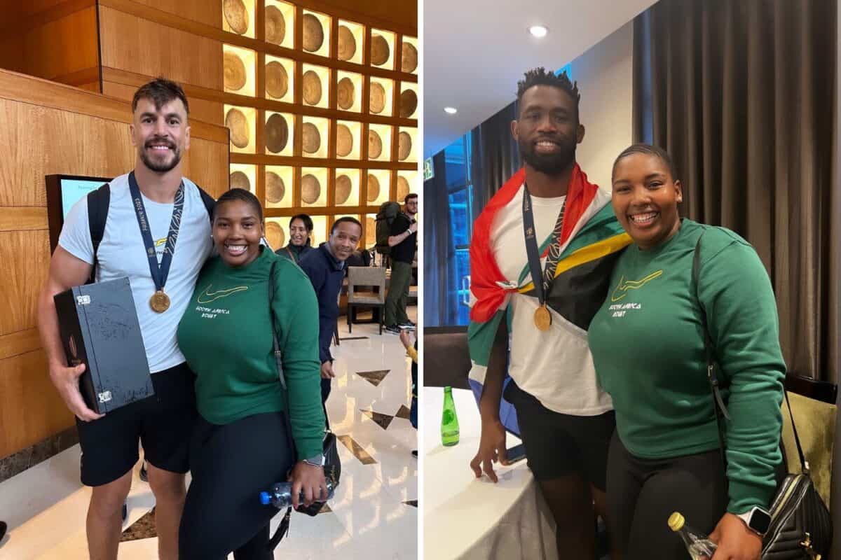 PICS: LaConco gushes over ‘tall’ Boks at OR Tambo | The Citizen