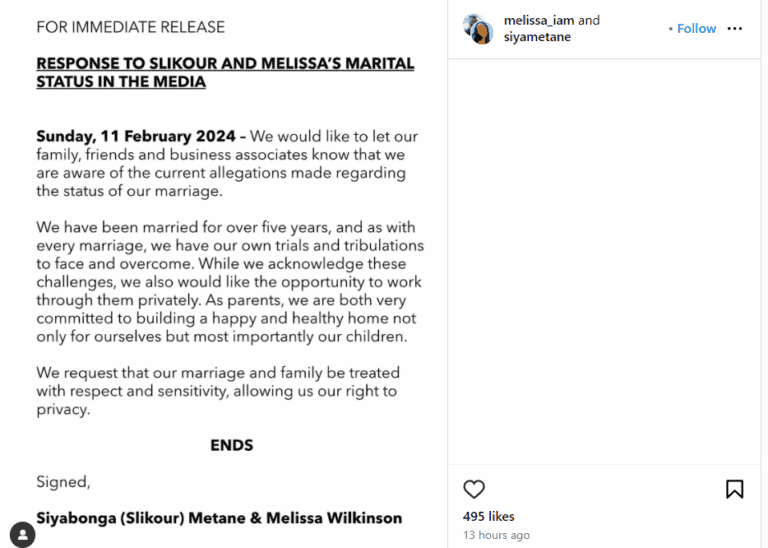 Inside Slikour and Melissa's Divorce Drama - Harare Live