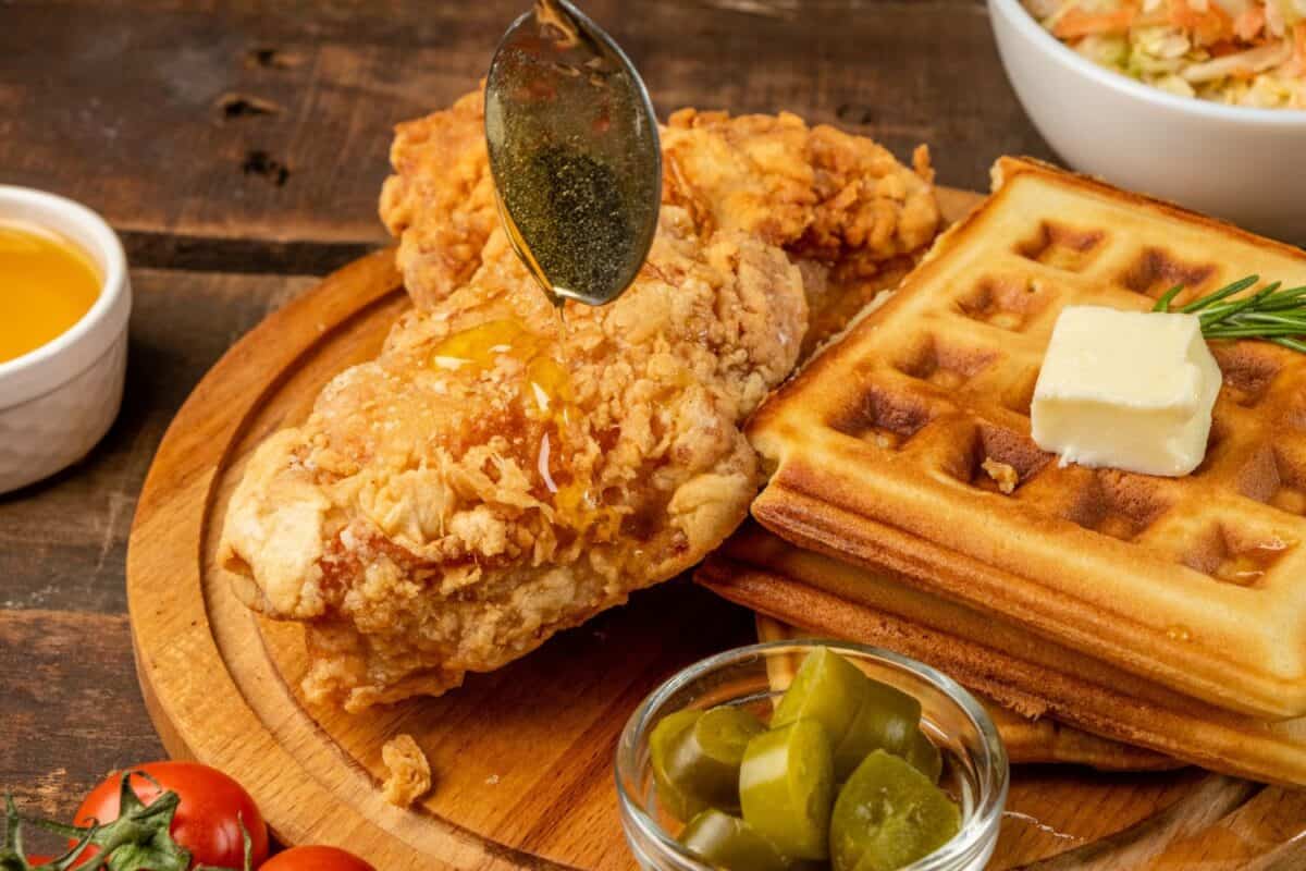 Recipe of the day: Sweetcorn and pea waffles with crispy chicken and ...