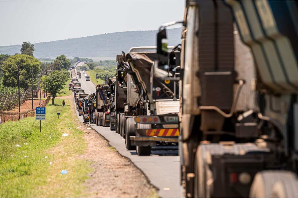 Cargo trucks remain at Lebombo border amid unrest in Mozambique