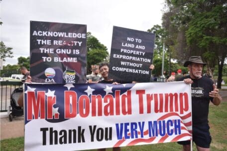 White South Africans thank Donald Trump at US embassy for helping them