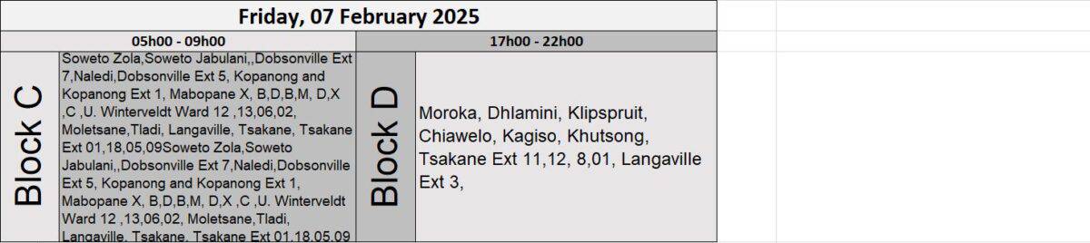 Load reduction continues in Eskom-served areas: Here's your schedule ...