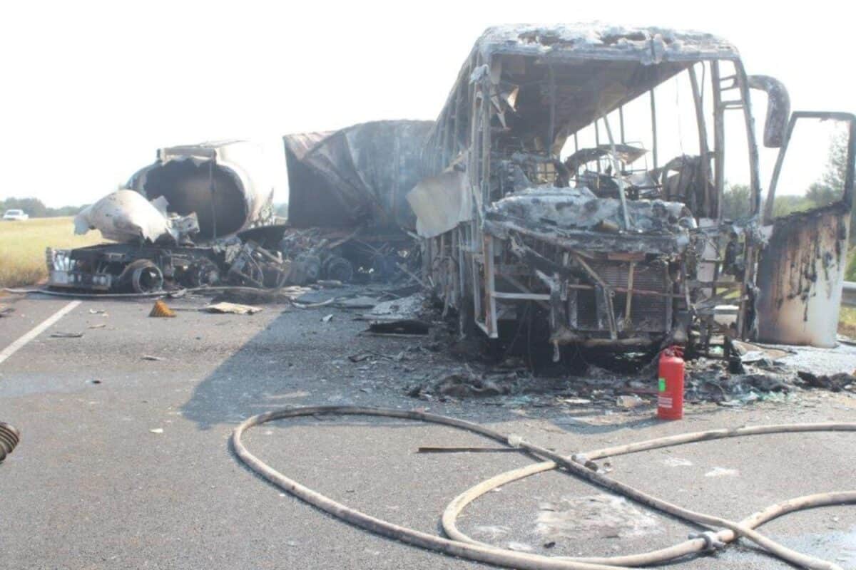 Four dead, several injured after fuel tanker hits bus on N1