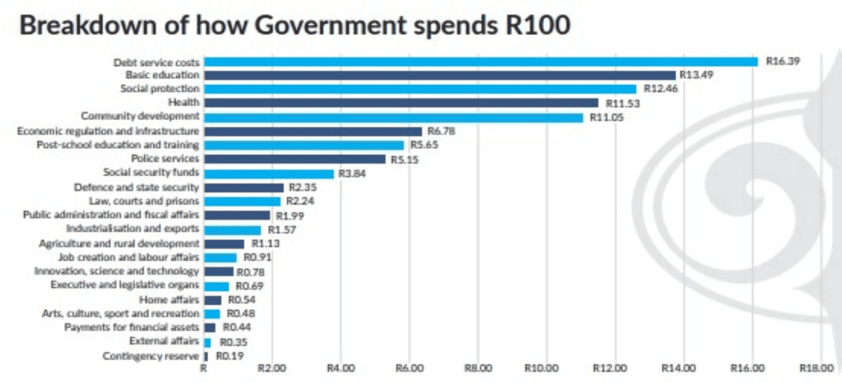 How government spends every R100 you pay in tax