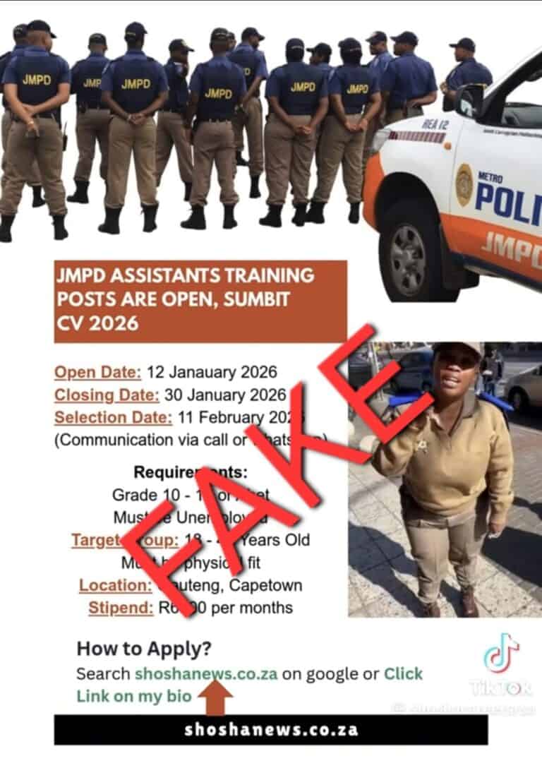 JMPD warns public of fraudulent job scam