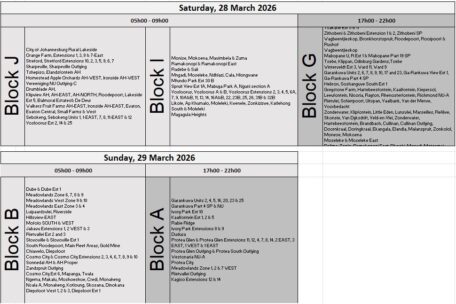 Eskom's Gauteng load reduction: Here's when power goes off in your area ...